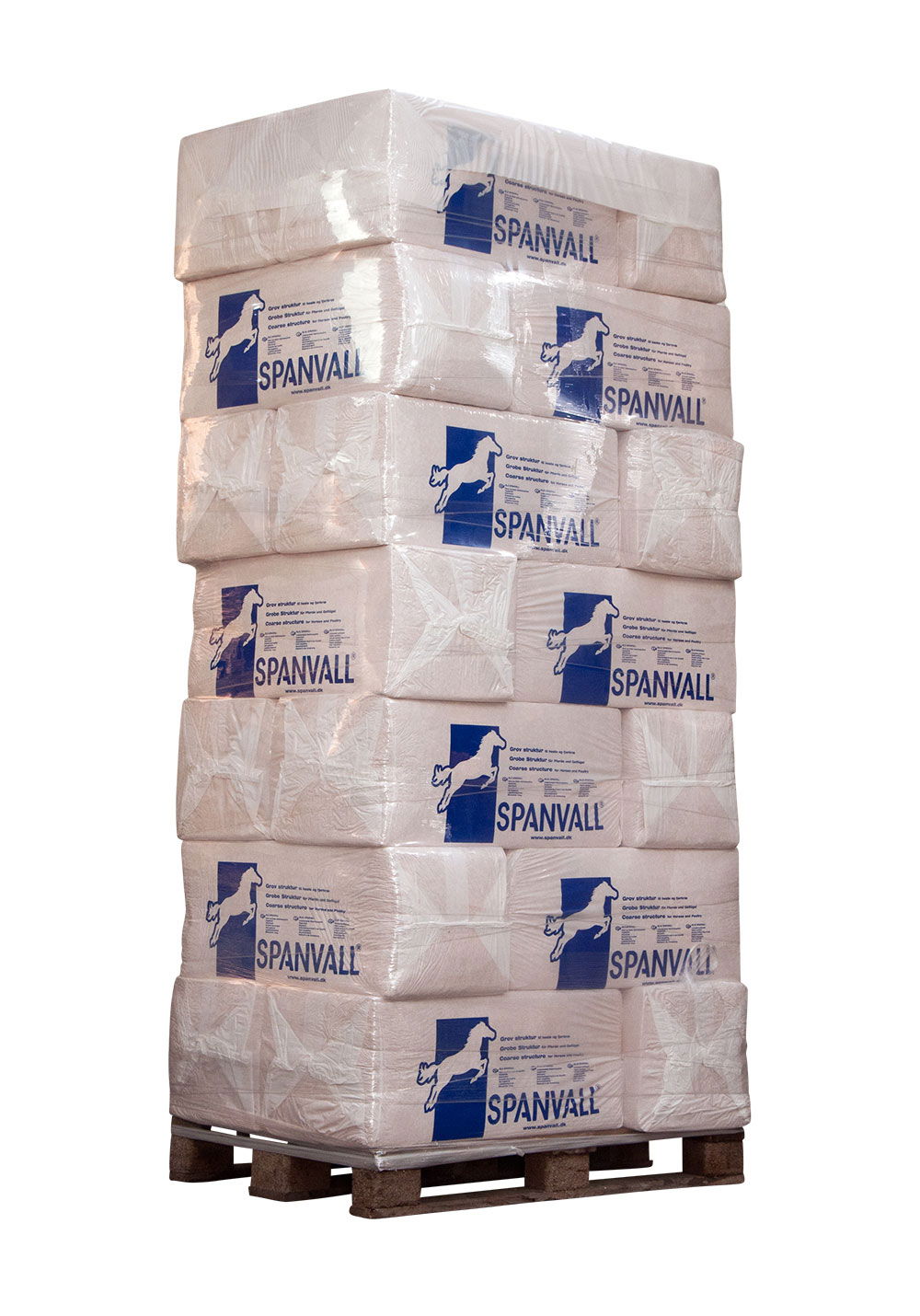 Køb Blå Spanvall spåner - heste strøelse - 21 poser pr. palle